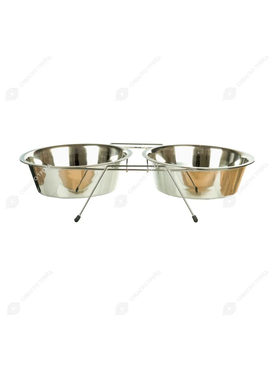 Миски металлические на подставке 2 * 0,75 л, DOGMAN