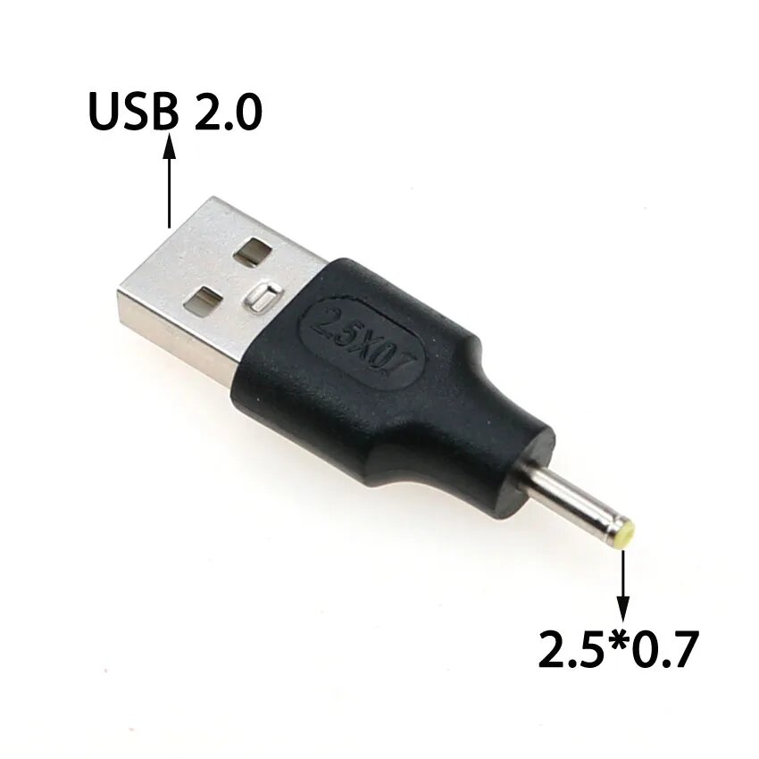 USB 2.0 кабель-переходник DC 2.5x0.7 Male
