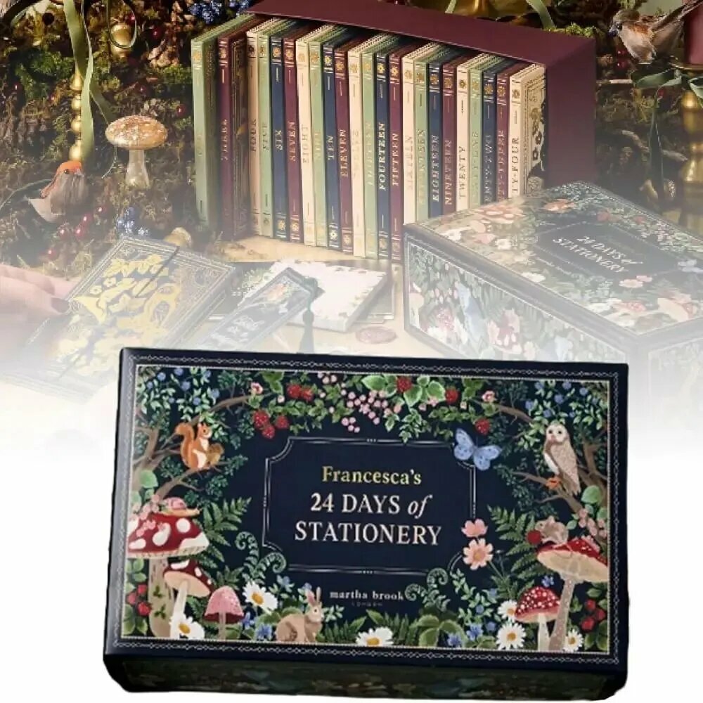 Новогодние подарки на 2025 год. Календарь обратного отсчета на 24 дня. Канцелярские товары. Дизайнерский адвент-календарь