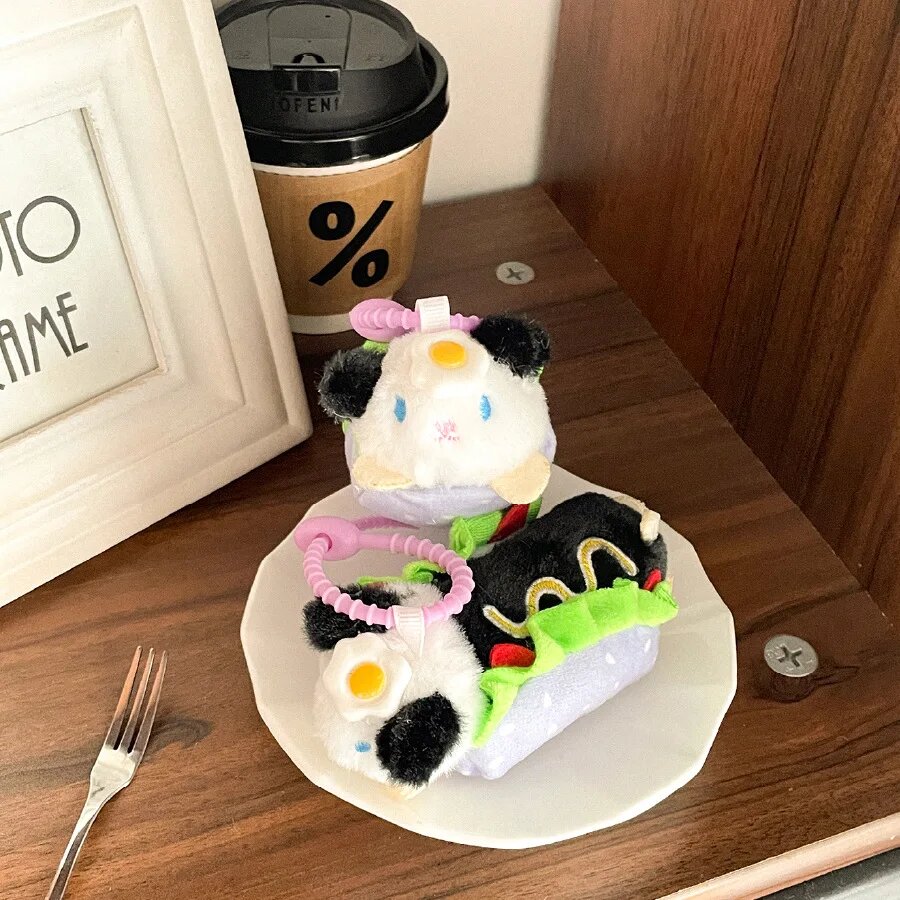 MOONBIFFY Хот-дог с жареным яйцом плюшевый брелок purple