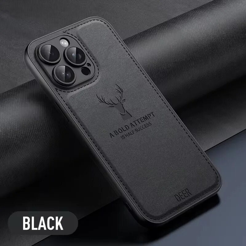 Чехол для iPhone 11 12 13 mini 14 15 16 Pro MAX Plus с текстурой ткани под iPhone12, Черный, черный