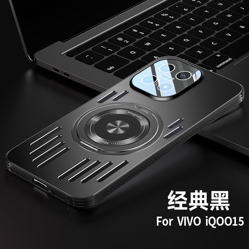 Чехол Для Vivo IQOO 15/Виво IQOO 15, soft touch, чехол-кардиомонитор, поликарбонат (PC), защита камеры, ударопрочный, встроенная подставка, усиленные углы, Vivo, Vivo IQOO 15, black,