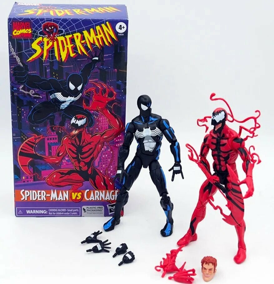 Коллекционные экшн фигурки серии "Marvel Comics. Spider-man" с аксессуарами. "Человек-паук-симбиот против Карнажа". 2 в 1