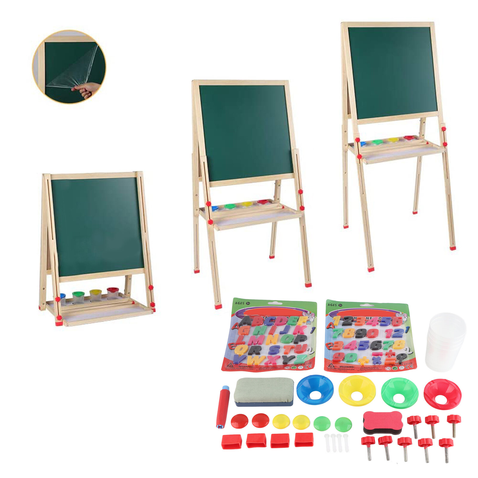 Allinone Wooden Kids Art Mesel с бумажным рулоном и аксессуарами
