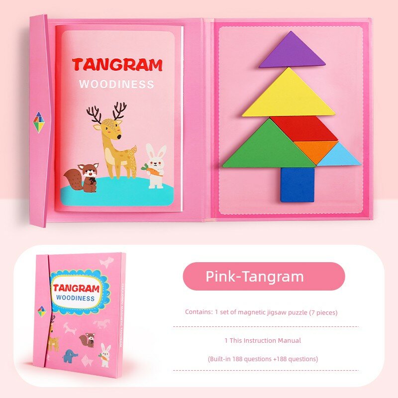 Магнитный танграм для учащихся начальной школы, первый класс, второй семестр, развивающая магнитная головоломка для