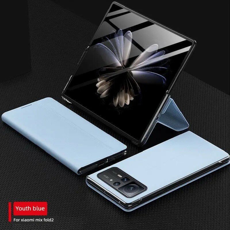 Xiaomi Mix Fold 2 Складной кожаный чехол-флип молодежного синего цвета, тонкий и защитный чехол для складного экрана