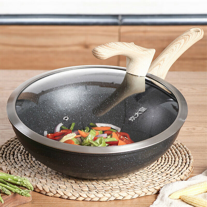 Кухонная сковорода COOKER KING с антипригарным покрытием 30 см из черного камня для индукционных плит