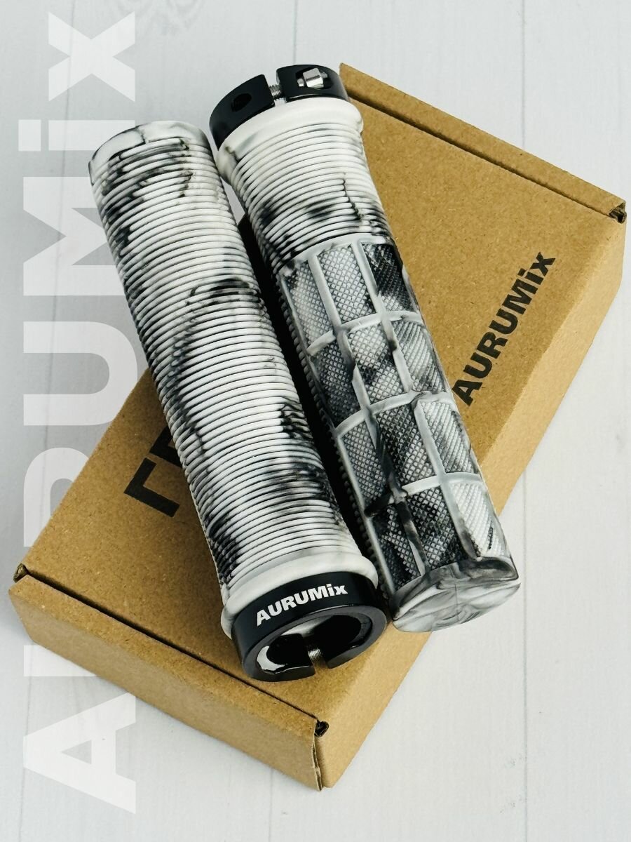 Грипсы AURUMix GRIP Lock 135 мм - White/Black