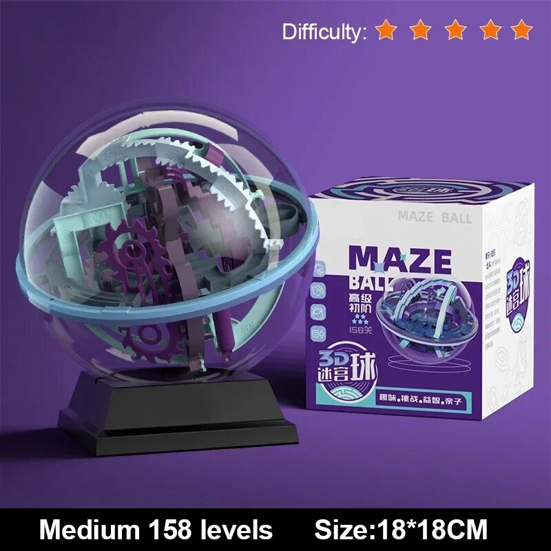 3D-головоломка с мячом-лабиринтом, Medium 158 levels