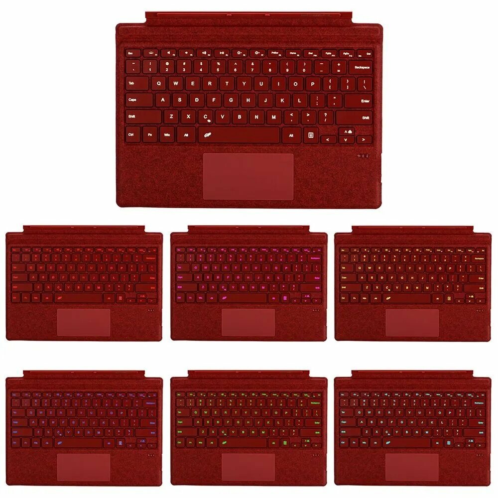 Milochic Клавиатура беспроводная Магнитная клавиатура с трекпадом для Microsoft Surface Pro 3 4 5 6 7 7 Plus, Английская раскладка, красный