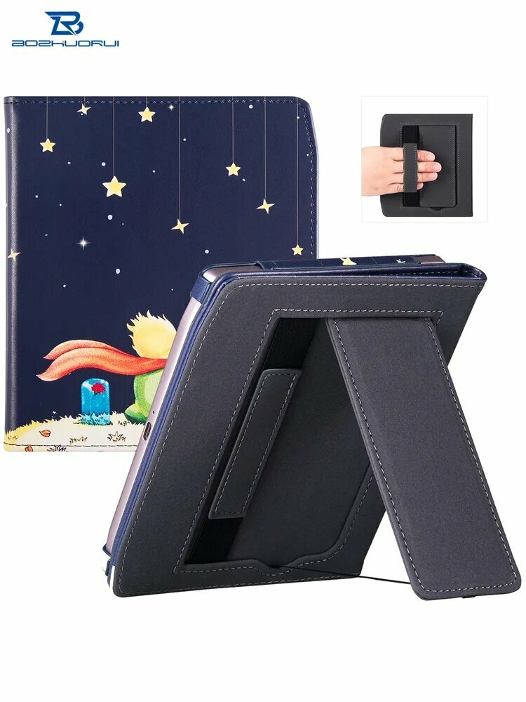 BOZHUORUI Чехол для Pocketbook 700 Era и Pocketbook 700 Era Color e-Reader (2024 выпущен) - Кожаный чехол из полиуретана с автоматическим сном/пробуждением