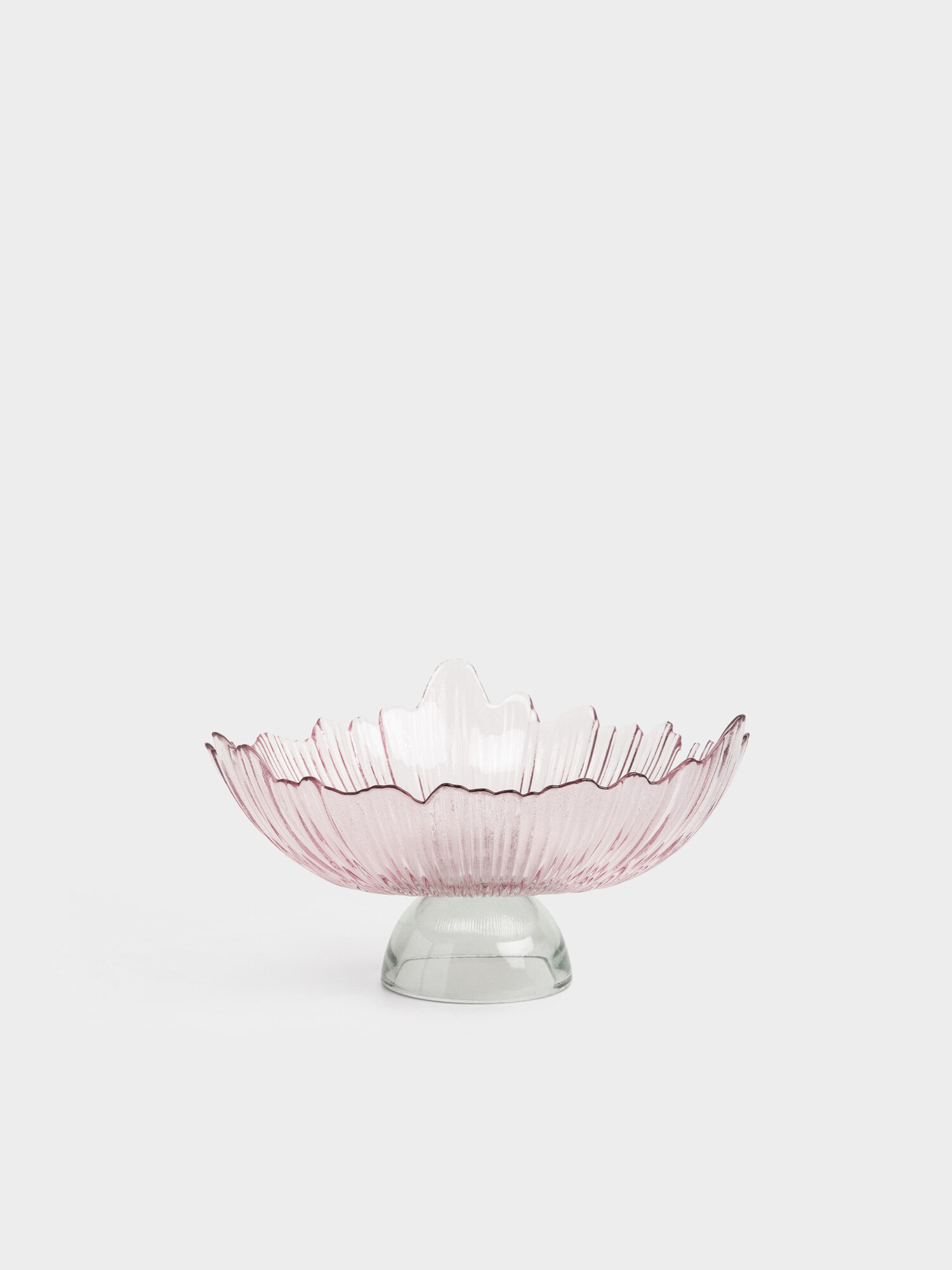 Ваза для фруктов, 30х16 см, на ножке, стекло Р, лиловая, Зеленая ножка, Verge, Kuchenland