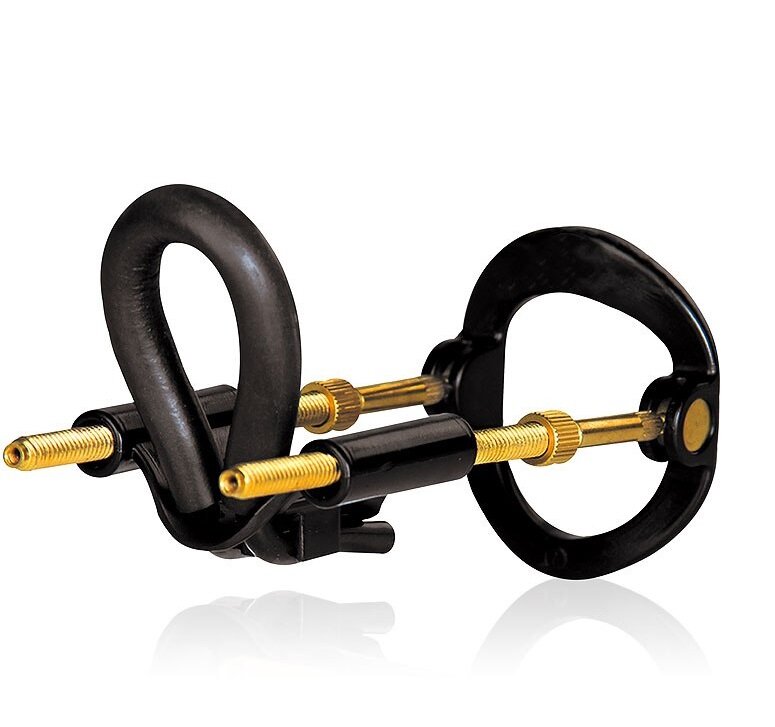 Экстендер для увеличения члена с системой крепления в цвете чёрный и золото из пластика и металла длина упаковки 25 см ширина 16 см высота 3.5 см