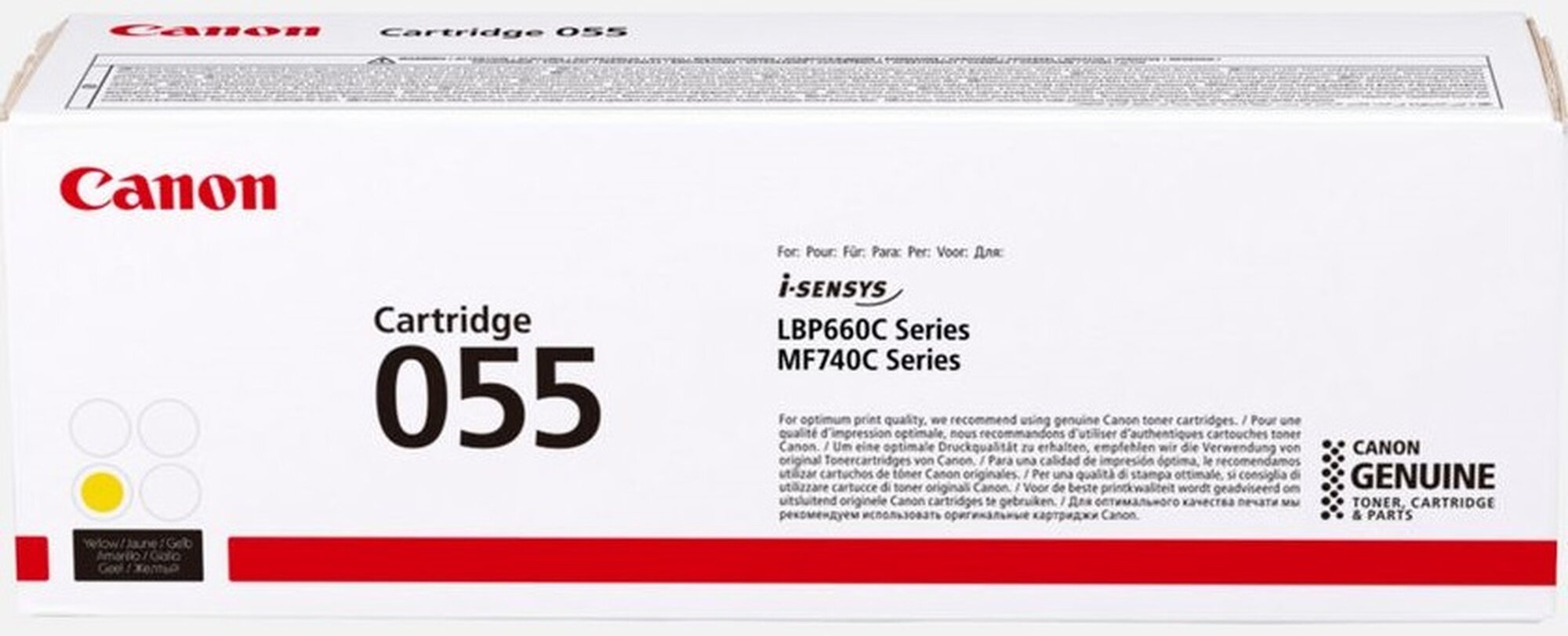 Картридж Canon 055 Y, желтый, для принтеров CANON LBP/MF, 2100 стр, 1 шт