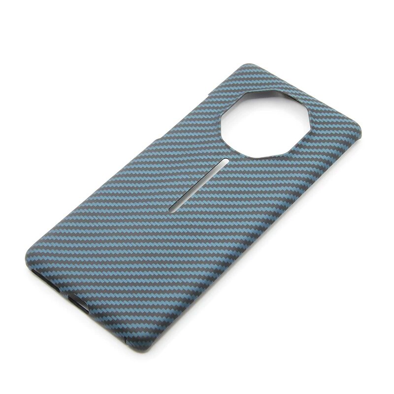 Карбоновый чехол для Huawei Mate 40 RS Porsche Design, матовый синий, большой вырез с мелкими отверстиями