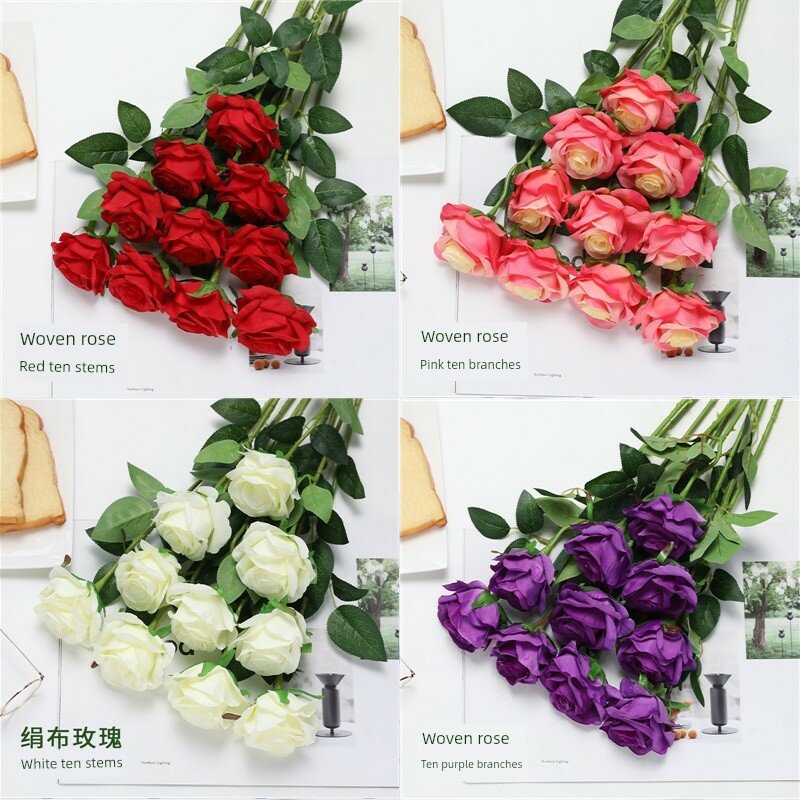 Украшение вазы для гостиной, цветочная композиция, хрустальное стекло, стиль, скандинавская роза, искусственный цветок,