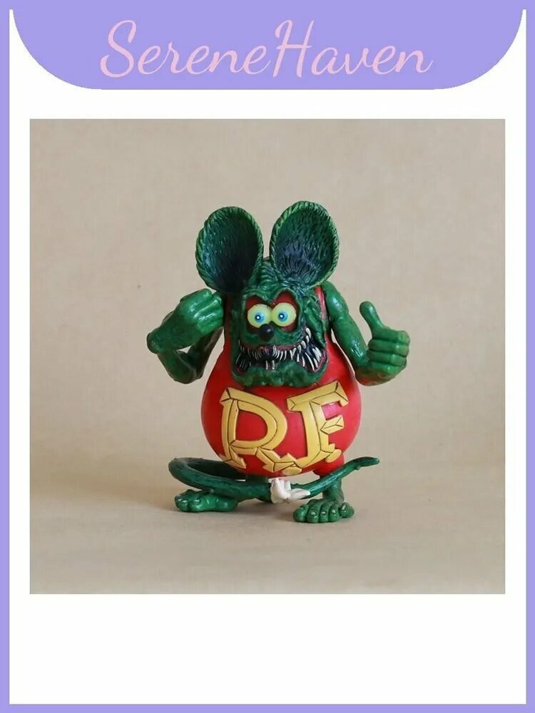 Потрясающая коллекционная игрушка Rat Fink 10 см, идеальна для детских подарков и , красная