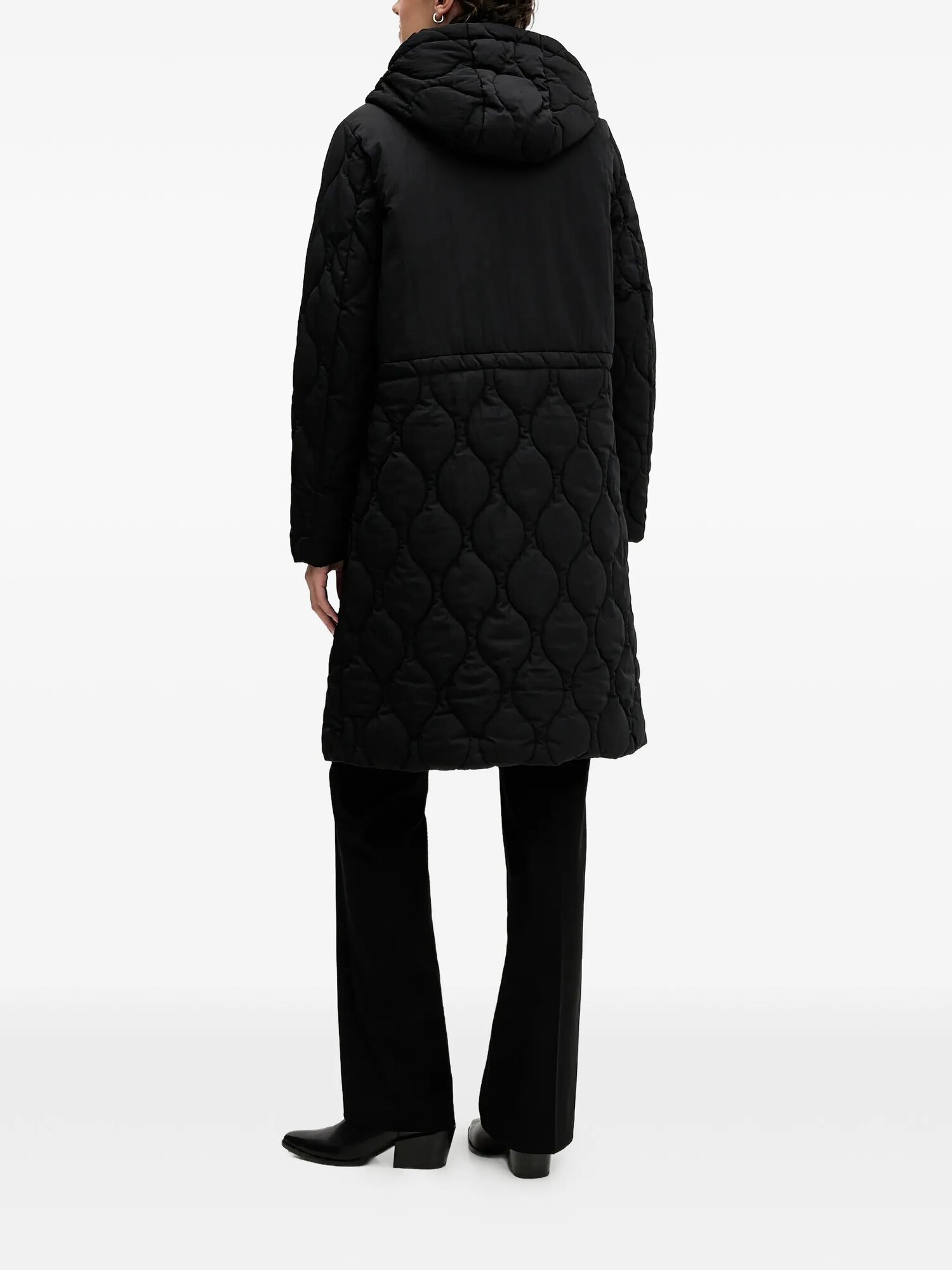 Пальто Sisley Hooded quilted coat, размер 38, black / black — фото 1