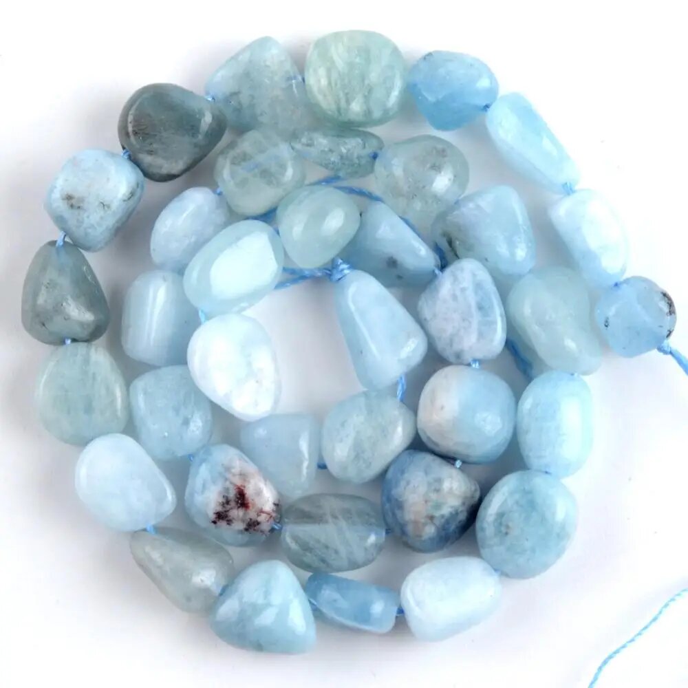 Бусины из амазонита, ларимара и аметиста Volarsueno 8-10 мм Aquamarine