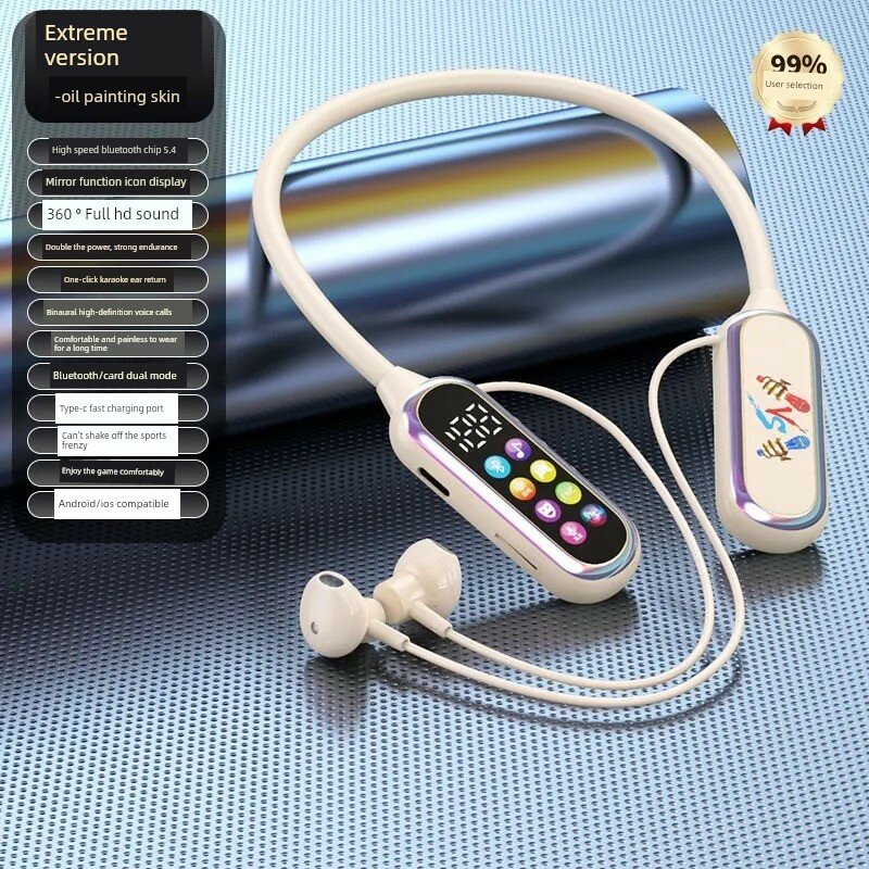 Беспроводные наушники с шумоподавлением на шее Bluetooth с 7-мембранным звуком, чипом 5.4 с низкой задержкой, караоке с