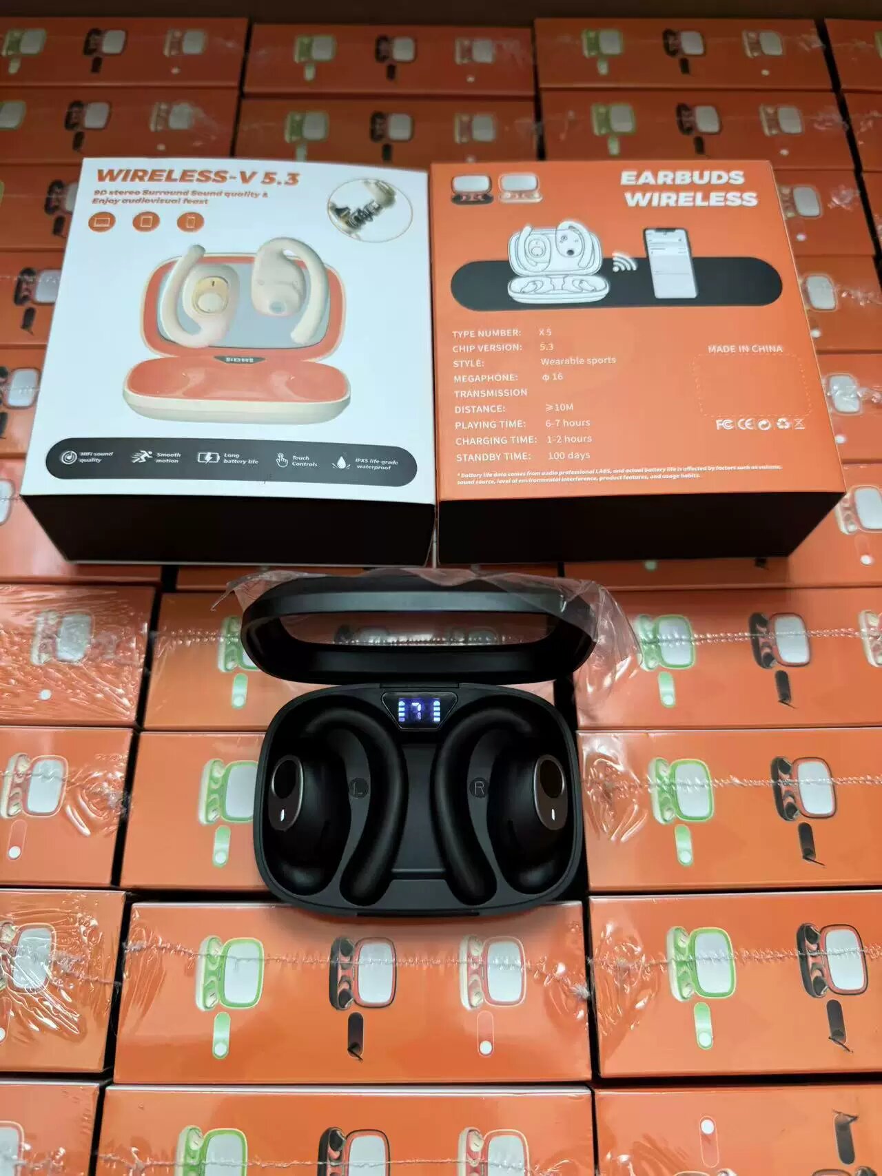 Беспроводные наушники Bluetooth с одноканальным шумоподавлением, 3-часовым временем работы, черный цвет