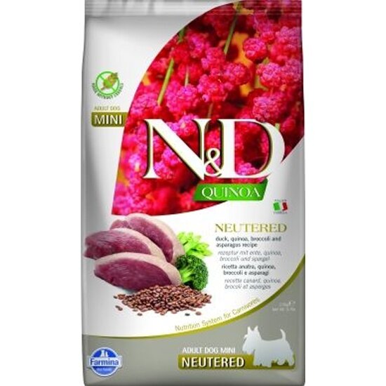 Корм сухой для собак Farmina N&D беззерновой утка и киноа для стерилизованных и кастрированных собак мини 2,5 кг
