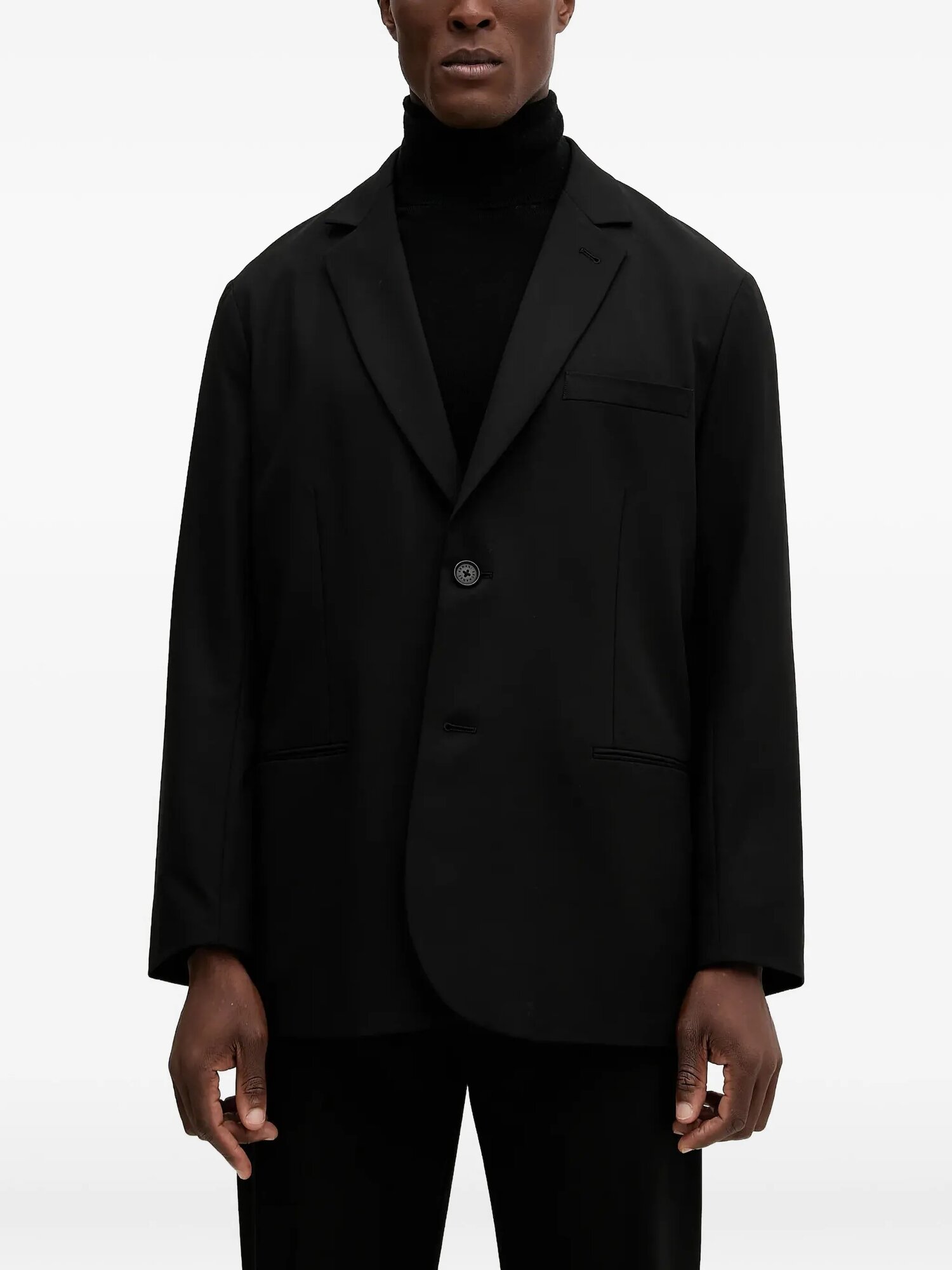 Пиджак Armani Exchange Single-breasted blazer, размер 54, black/black