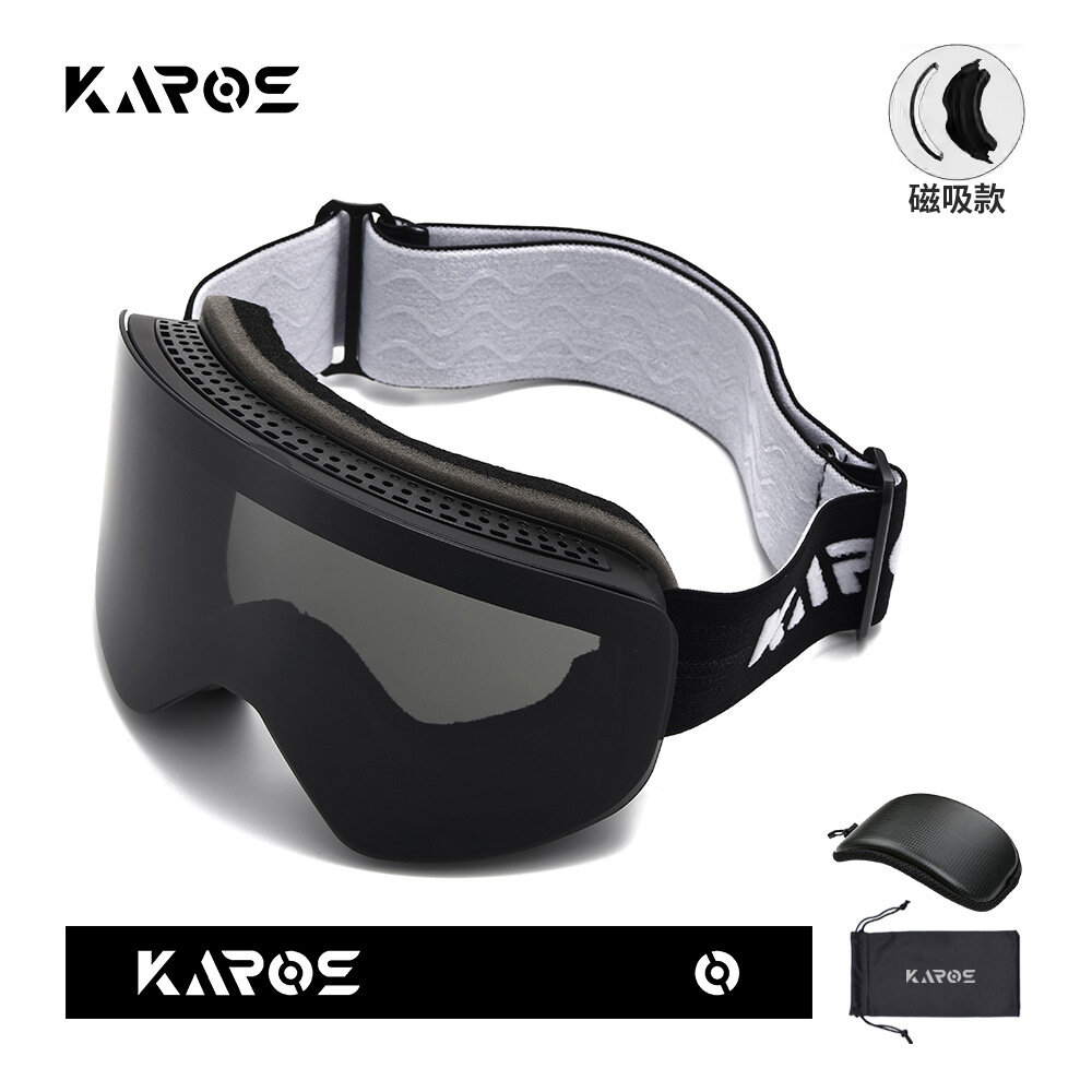 2026KAROS Лыжные очки с магнитным быстрым снятием, антизапотевающие, защитные очки для снега, УФ-защита, для близоруких, носимое оборудование HD унисекс