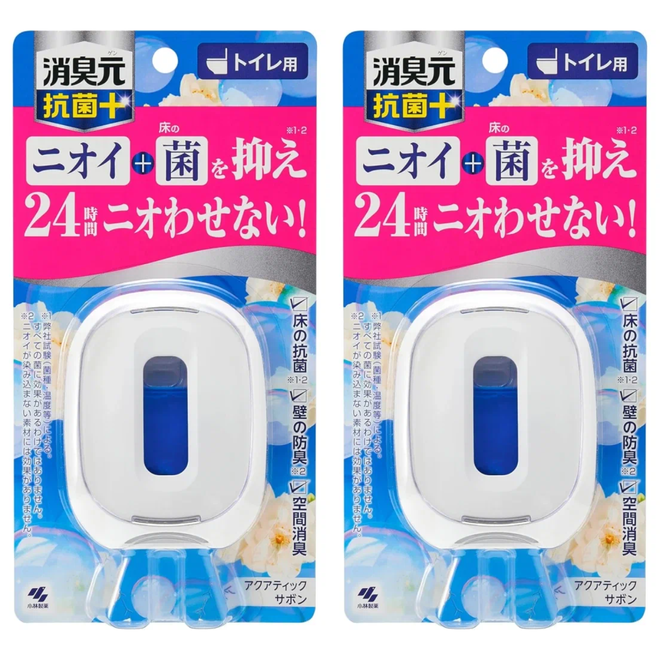 Жидкий дезодорант Kobayashi Shoshugen for Toilet Antibacterial Plus для туалета, аромат акватического мыла, 5,8 мл, 2шт