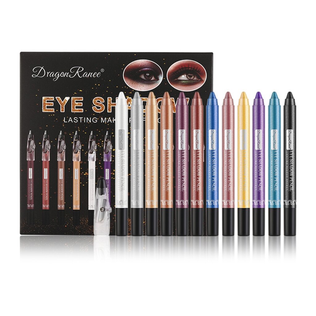 Металлические тени для век, мерцающие кремовые тени для век, карандаш, осветлитель для глаз, хайлайтер для макияжа, набор теней для век