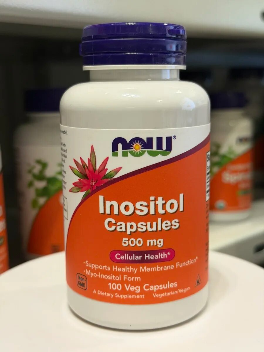 NOW Inositol 500 mg - Инозитол для мозга, нервной системы и обмена веществ, 100 капсул
