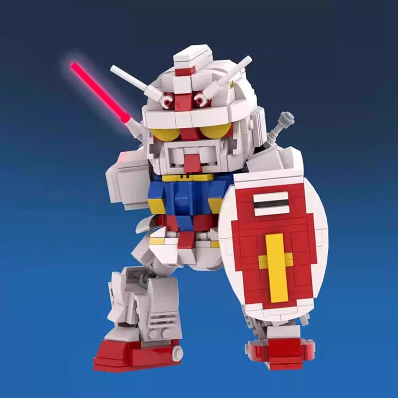 Мобильный костюм MOC Gundam Yuanzu RX78-2 с мелкими частицами, собранная своими руками модель подарочного робота