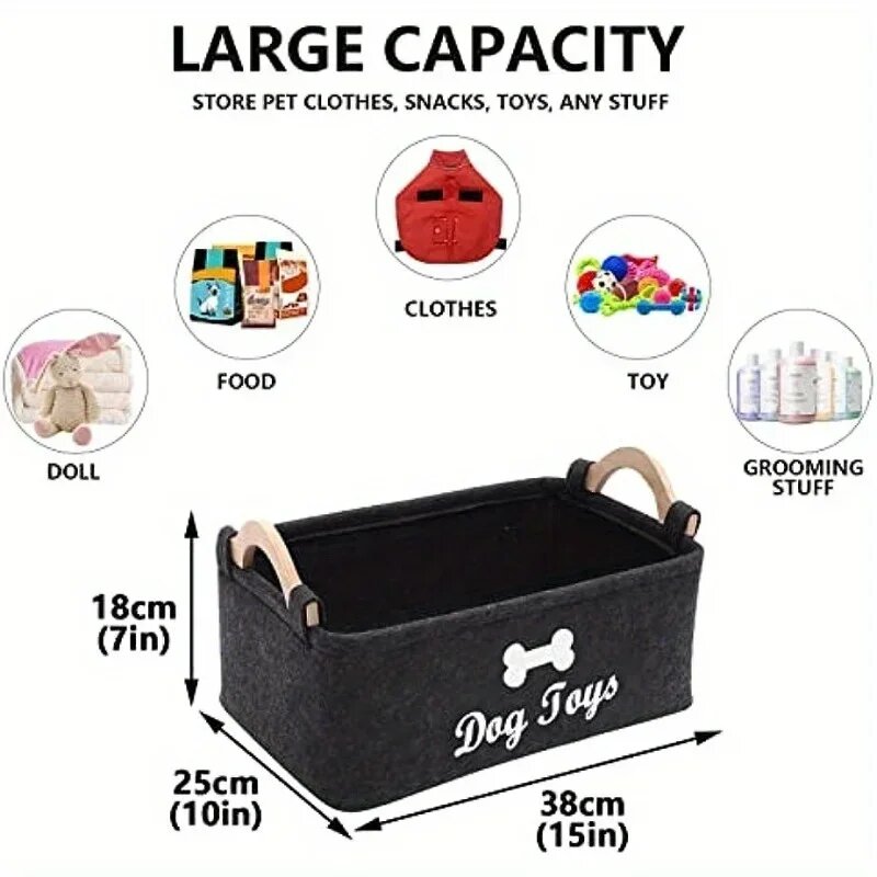 Felt storage basket GRAY — фото 1