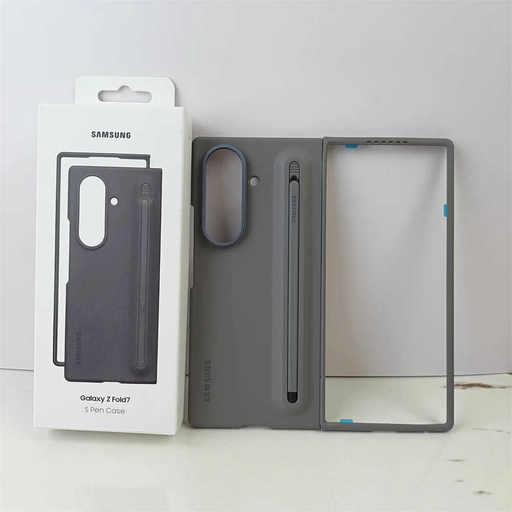 Тонкий чехол для Samsung Z Fold 7 S Pen Skin Feel для Galaxy Fold7 со слотом для Серый, Dark Gray