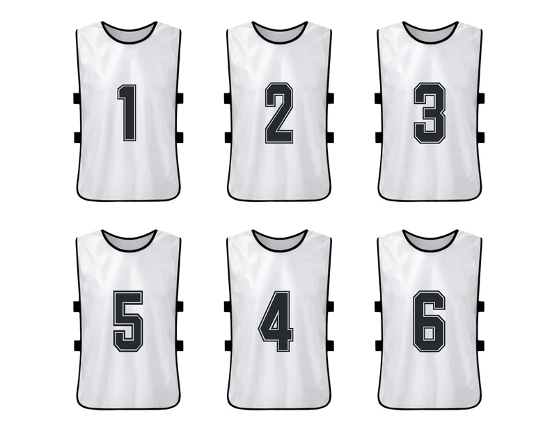 6 PCS Детские Баскетбольные Пини Кратковременная Сушка Баскетбольные Джерси Детские Спортивные Скриммедж Футбольные Командные Тренировочные Бибы Практические Спортивные Весты Материал Полиэстер Цвет Белый/Флуоресцентный Зеленый/Травяной