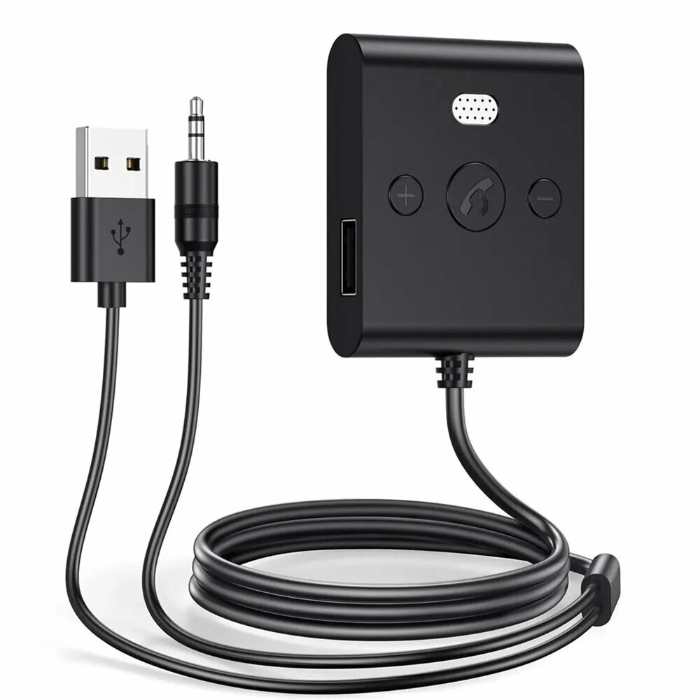 Bluetooth 5.4 AUX автомобильный адаптер с микрофоном 3,5 мм USB U-диск стерео беспроводной аудиоприемник комплект громкой связи звонки музыка