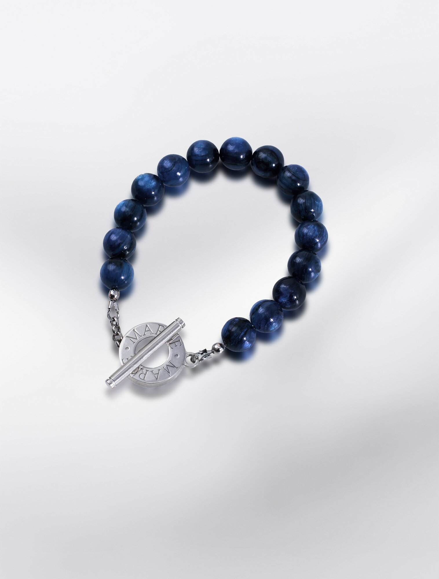 Браслет-цепочка, серебро, 925 проба, родирование, кианит