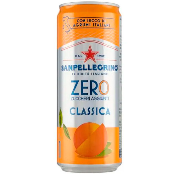 Газированный напиток Sanpellegrino Aranciata ZERO (апельсин без сахара) 0,33 л. Х 6 шт.