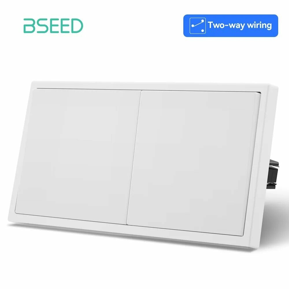 Настенный выключатель BSEED одноклавишный матовый, 1 клавиша, 10А 250В, PC рамка белый, 150 мм