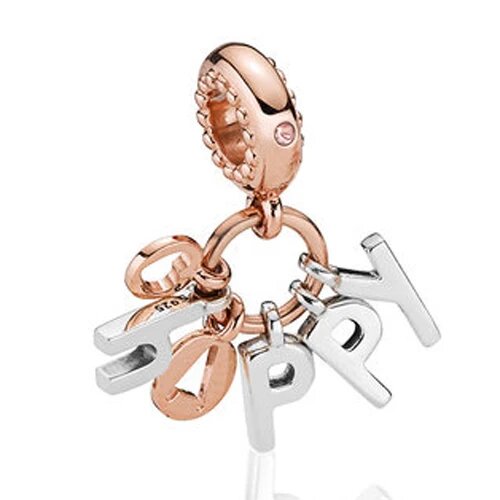 Подвеска Pandora "Poppy" из розового золота с кристаллами