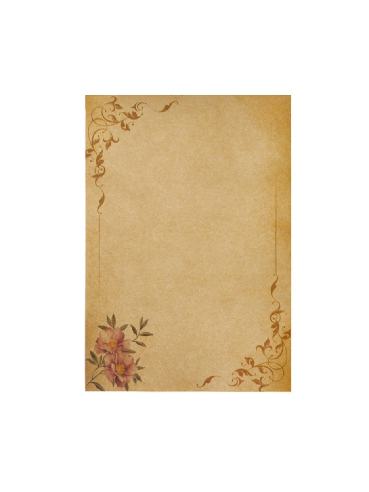 Канцелярская Крафт-бумага Классического Винтажного дизайна Ассорти Двусторонняя из 8 Листов