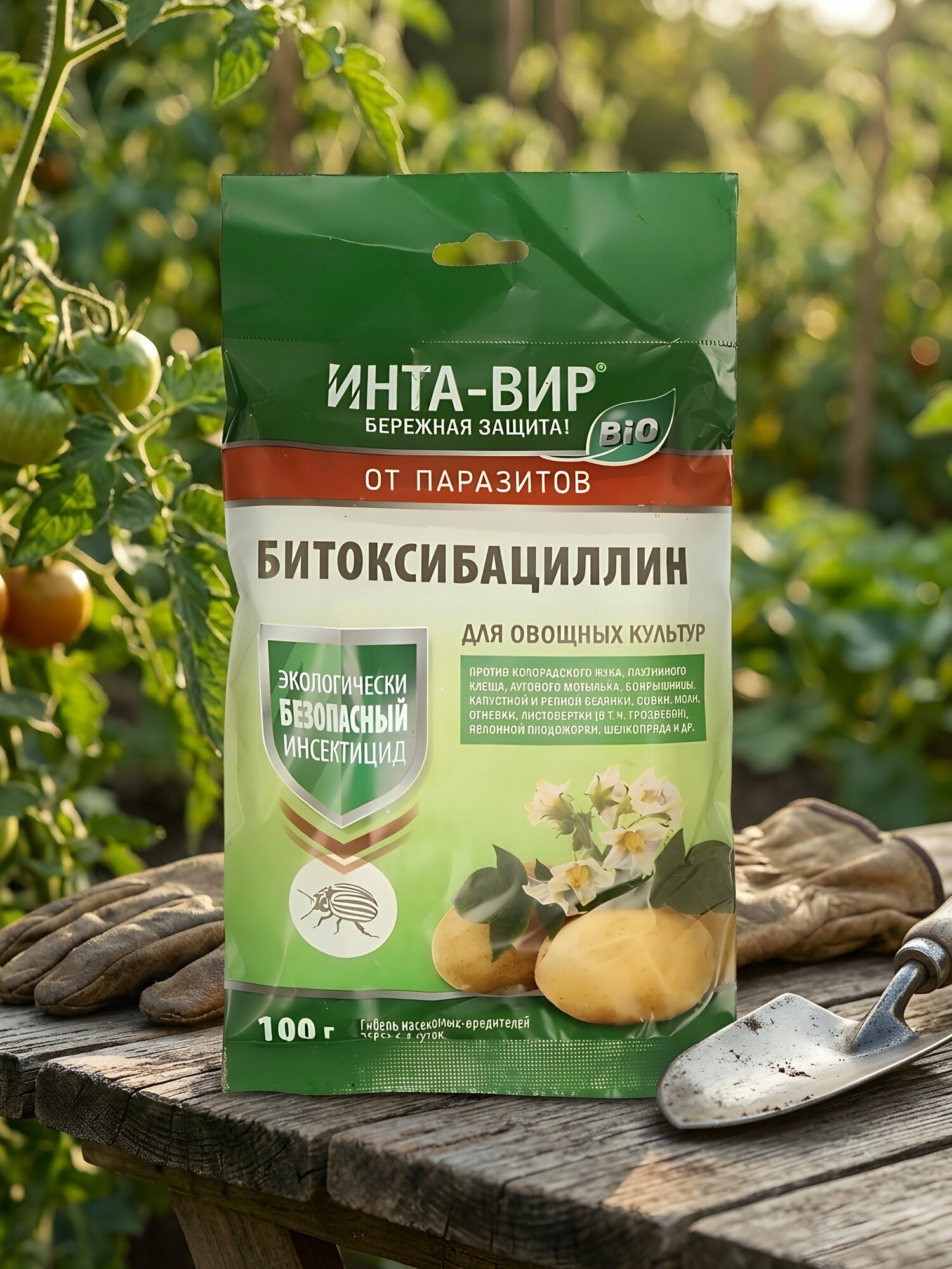 Инсектицид БИО Битоксибациллин Инта-вир 100 г: эффективное средство от колорадского жука, паутинного клеща и вредителей