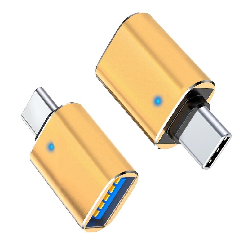 2 otg-адаптера /адаптера для зарядки typec к адаптеру для передачи данных usb3.0 со световой индикацией-золотой