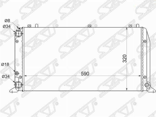 Радиатор SAT SG-AD0001-MT Audi 100 91-95 / 80 86-95