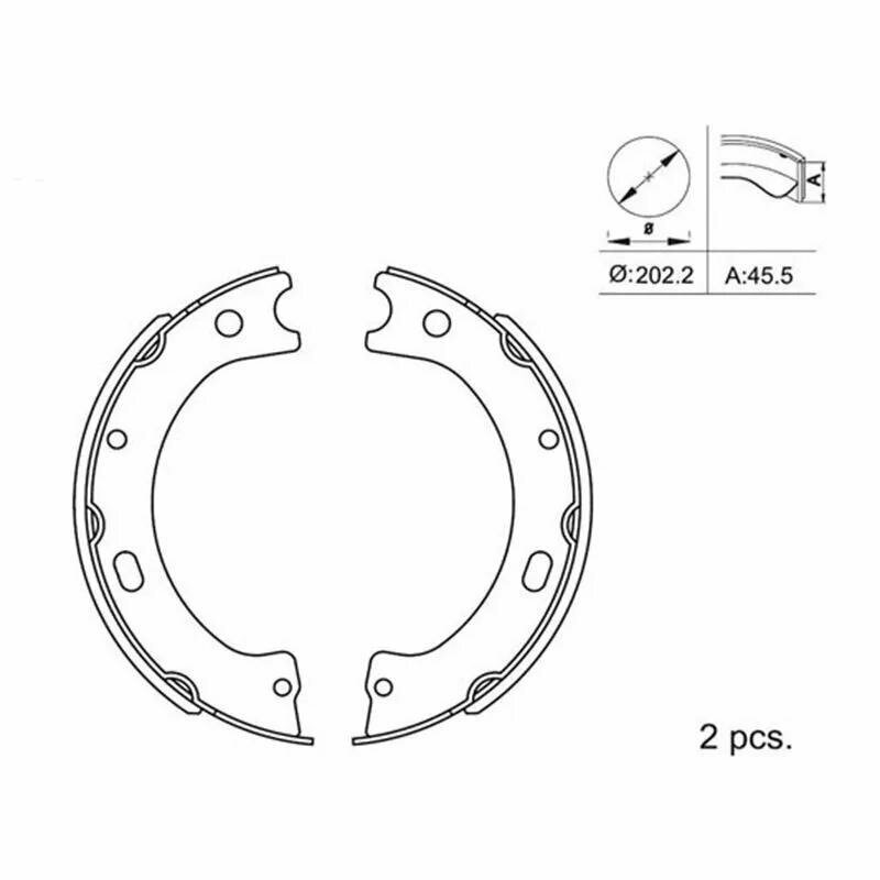 Колодки тормозные барабанные сзади Стояночный тормоз SAT ST-36160-51N25 Nissan Patrol 87-19 / Safari 87-07