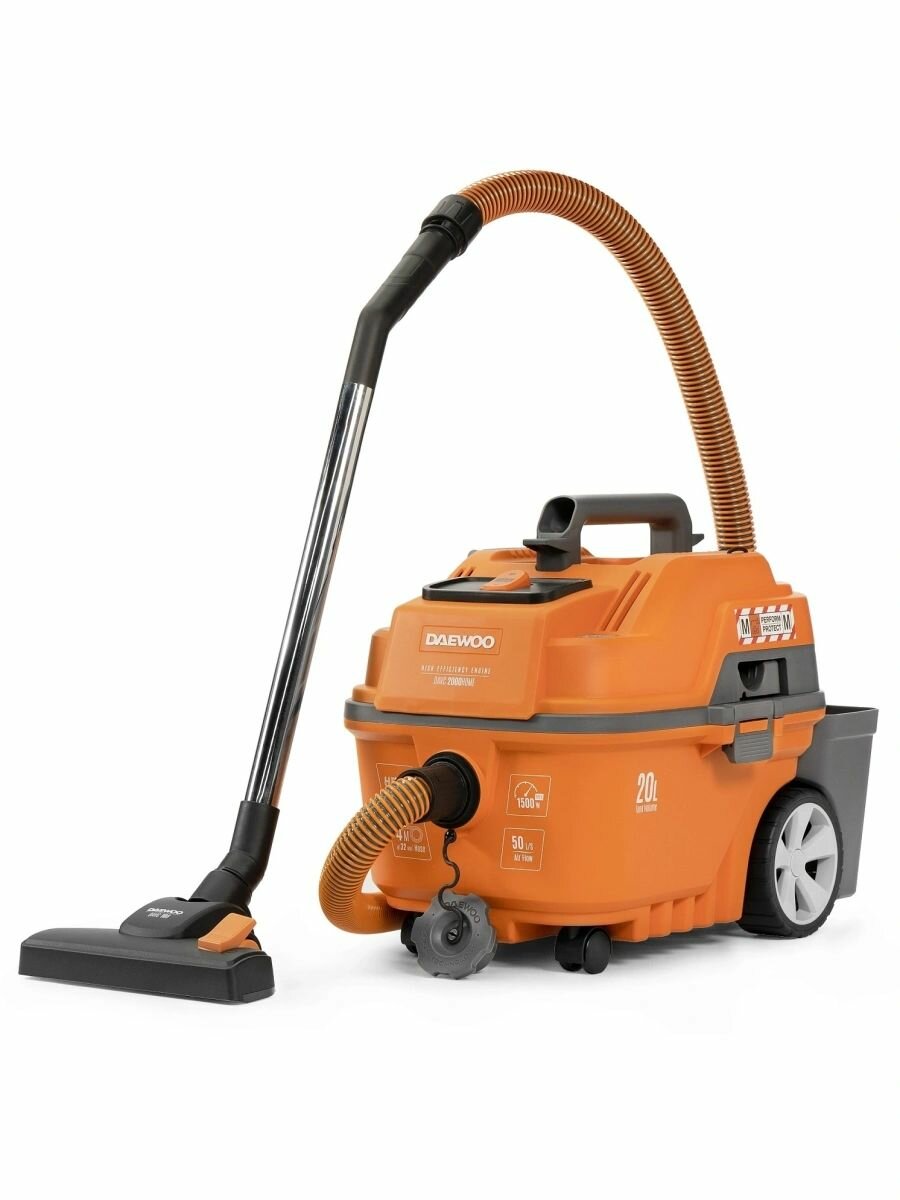 Строительный пылесос Daewoo DAVC 2000 Home 1500Вт 20л оранжевый