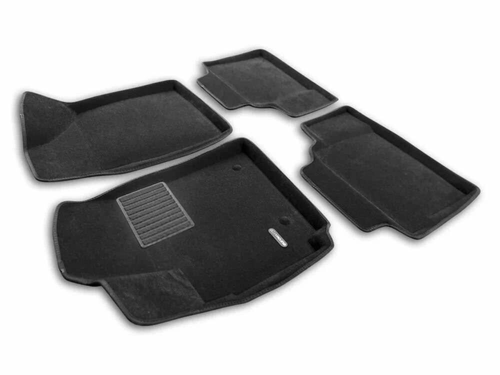 Коврики текстильные 3D Euromat для VGV U70 Pro / U75 Plus, с полиуретановым подпятником, 2 ряда, черные