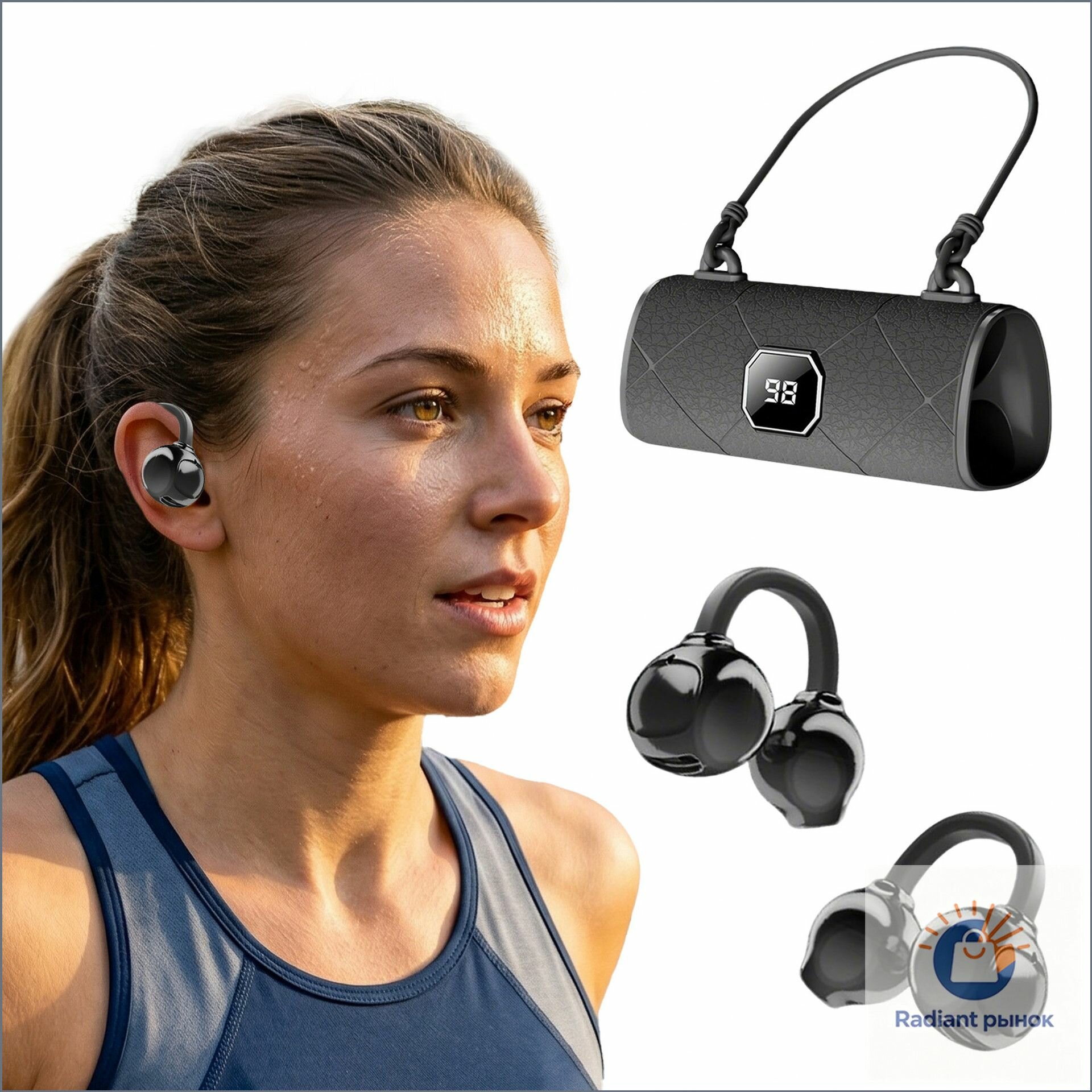 Наушники беспроводные с микрофоном X22, Bluetooth, USB Type-C, черный