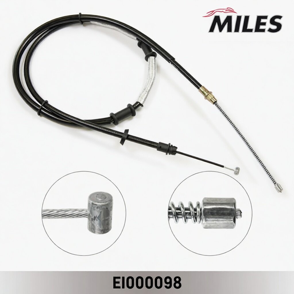 Трос стояночного тормоза левый FIAT DOBLO 01- EI000098 Miles арт. EI000098