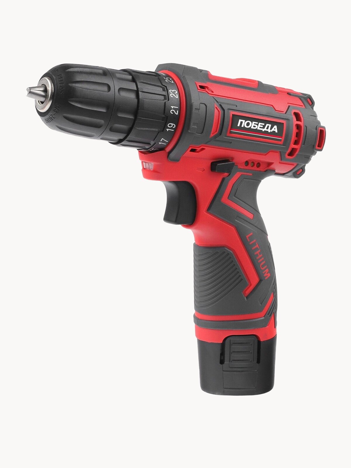 Дрель шуруповерт аккумуляторная победа ДА-12П/1 Ли, 12В, 2,0Ач, 22Нм, батарея в комплекте